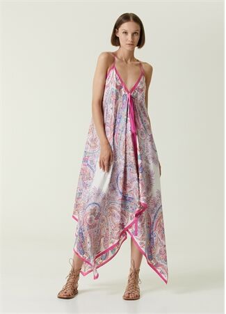 Etro Kadın Pembe Etnik Desenli Asimetrik Elbise EU