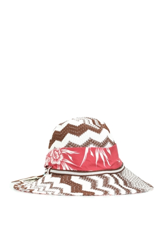 Missoni Kadın Kahverengi Etnik Desen Jakarlı Şapka Bej S EU