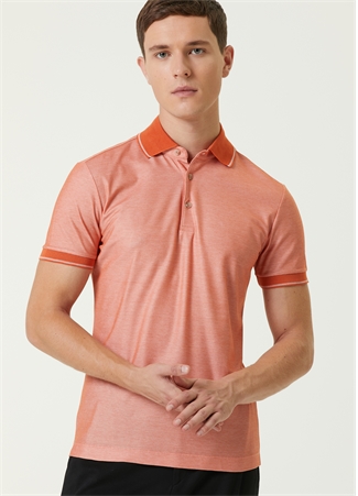 Pal Zileri Erkek Turuncu Polo Yaka Şerit Detaylı T-shirt S EU Pal Zileri Erkek Turuncu Polo Yaka Şerit Detaylı T-shirt S EU