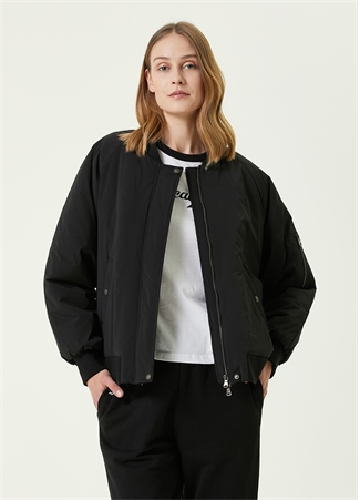 Academia Kadın Siyah Dik Yaka Bomber Mont 42 EU