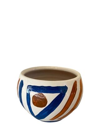 Eye Sicilia Oria Karışık Desenli Toprak Dekoratif Kase Beyaz