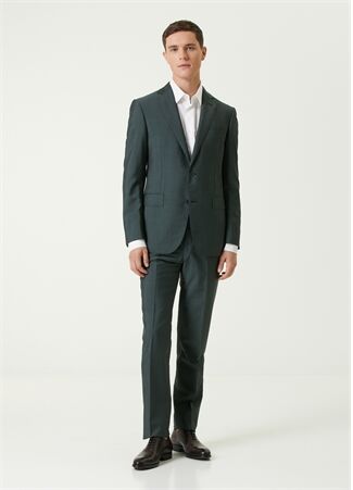 Pal Zileri Erkek Yeşil Kelebek Yaka Yün Takım Elbise 48 IT