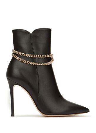 Gianvito Rossi Kadın Stirling Siyah Zincir Detaylı Deri Bot 36 EU Gianvito Rossi Kadın Stirling Siyah Zincir Detaylı Deri Bot 36 EU