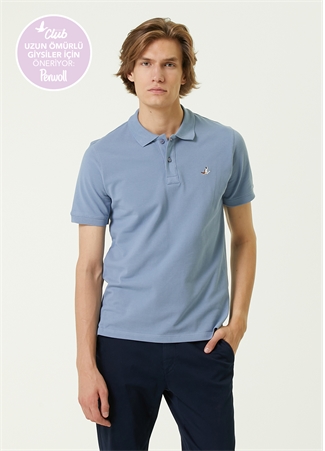 Beymen Club Erkek Comfort Fit Mavi Polo Yaka Dokulu T-shirt S