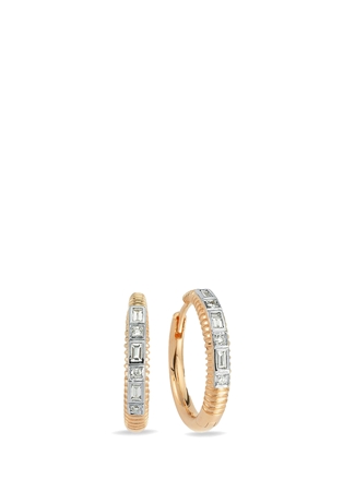 Melis Göral Kadın Vibe Pırlanta Detaylı Altın Rengi Küpe Pembe EU