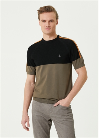 Beymen Club Erkek Colorblocked Omuzu Şeritli Kısa Kollu Kazak Siyah S Beymen Club Erkek Colorblocked Omuzu Şeritli Kısa Kollu Kazak Siyah S