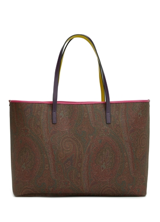 Etro Kadın Kahverengi Şal Desenli Alışveriş Çantası EU