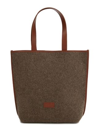 Beymen Club Kadın Deve Tüyü Logolu Alışveriş Çantası Kahverengi EU