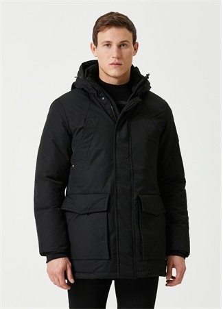 Tommy Hilfiger Erkek Rockie Siyah Kapüşonlu Parka S EU