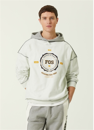 Freedom of Space Erkek Raw College Beyaz Kapüşonlu Sweatshirt Gri S EU Freedom of Space Erkek Raw College Beyaz Kapüşonlu Sweatshirt Gri S EU