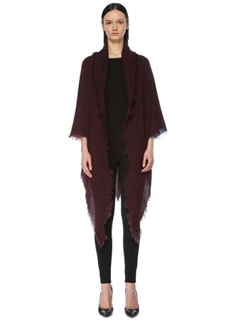 Palzileri Lab Erkek Bordo İkat Desenli Yün Atkı EU