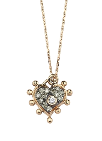 Collection-Selda Jewellery Kadın Kalp Detaylı Pırlantalı Altın Rengi Kolye EU Collection-Selda Jewellery Kadın Kalp Detaylı Pırlantalı Altın Rengi Kolye EU