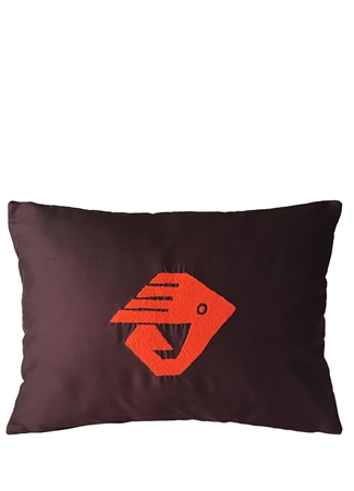 Atölye11 Kuş Motifli 30x40 İpek Dekoratif Yastık Çok Renkli