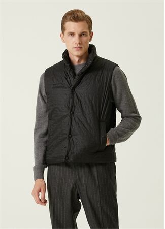 Salvatore Ferragamo Erkek Siyah Dokulu Yelek 52 IT