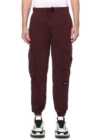 Dolce&Gabbana Erkek Bordo Beli Kordonlu Jogger Kargo Pantolon 48 IT