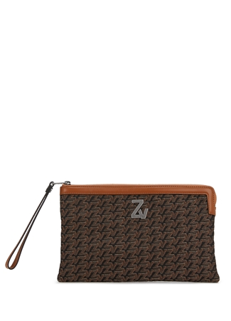 Zadig&Voltaire Kadın Monogrammed La Pouch Konyak El Portföyü Kahverengi EU Zadig&Voltaire Kadın Monogrammed La Pouch Konyak El Portföyü Kahverengi EU