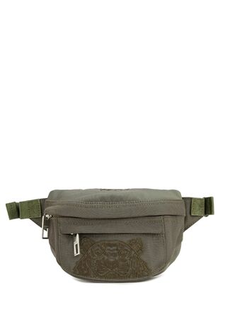 Kenzo Kadın Haki Logo Detaylı Bel Çantası EU