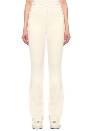 J Brand Kadın Beyaz Normal Bel Bol Paça Kadife Pantolon 24 US