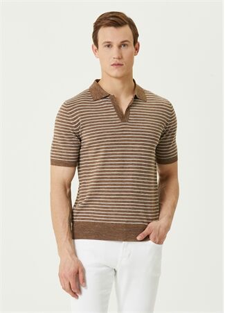 Isaia Erkek Polo Yaka Kahverengi L Eu Isaia Erkek Polo Yaka Kahverengi L Eu