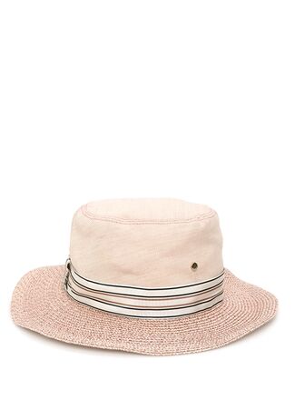 Inverni Kadın Bej Garnili Bantlı Şapka Pembe 57 EU