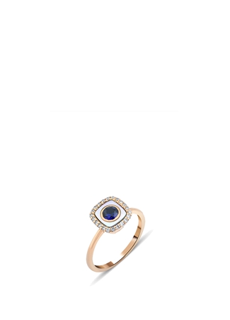 Collection-Dione Design Kadın Enamel Mineli Pırlantalı 3lü Altın Rengi Yüzük EU