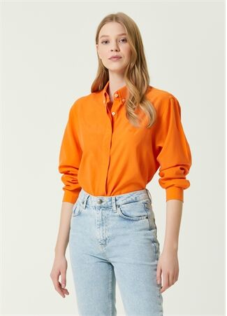 Beymen Club Kadın Turuncu Düğmeli Yaka Gömlek S EU