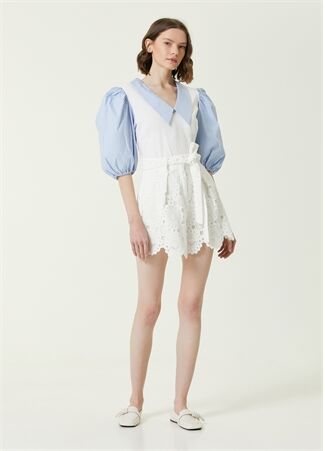 Maje Kadın Beyaz Pilili Dantelli Şort 34 Fr Maje Kadın Beyaz Pilili Dantelli Şort 34 Fr