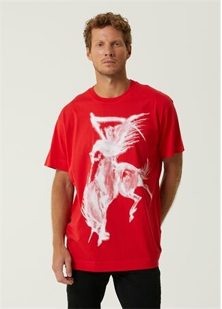 Givenchy Erkek Kırmızı Baskılı T-shirt S EU