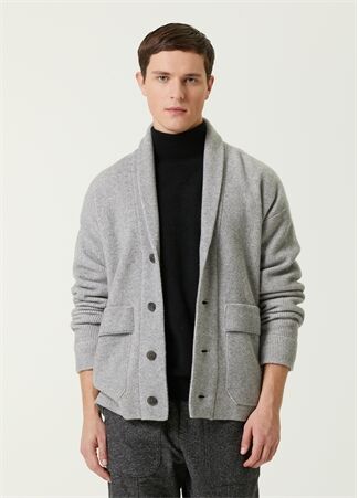 Z Zegna Erkek Gri Yün Triko Ceket L IT