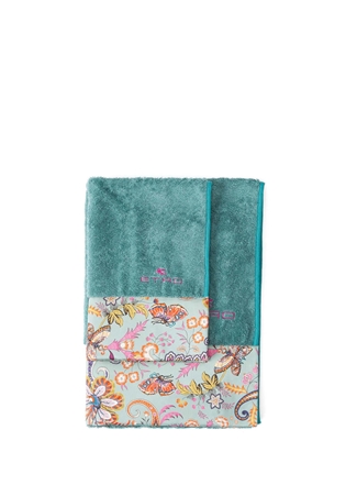 Etro Home Yeşil Etnik Desenli 2li Havlu Seti