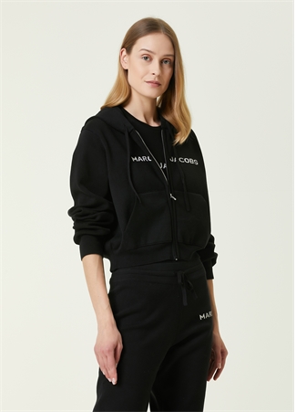 Marc Jacobs (The) Kadın Siyah Kapüşonlu Logolu Sweatshirt S EU Marc Jacobs (The) Kadın Siyah Kapüşonlu Logolu Sweatshirt S EU