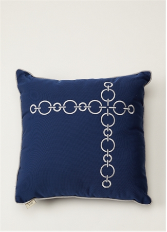 Beymen Home Lacivert Zincir Nakışlı 45x45 cm Dekoratif Yastık Çok Renkli Beymen Home Lacivert Zincir Nakışlı 45x45 cm Dekoratif Yastık Çok Renkli
