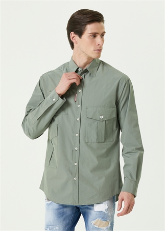 Dsquared2 Erkek Haki Gömlek Gri 46 It Dsquared2 Erkek Haki Gömlek Gri 46 It
