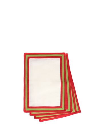 Poetique Bruges Beyaz Yeşil 4lü Keten Amerikan Servis Seti Çok Renkli