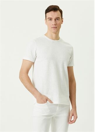 Network Erkek Slim Fit Ekru T-shirt Bej XS EU