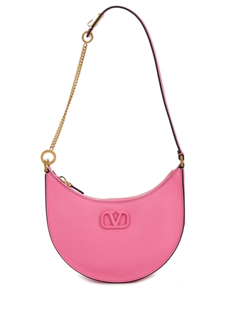 Valentino Garavani Kadın Beyaz Logo Detaylı Deri Çanta Pembe EU Valentino Garavani Kadın Beyaz Logo Detaylı Deri Çanta Pembe EU