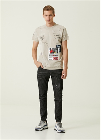 Dsquared2 Erkek Antrasit Yıpratmalı Jean Pantolon Siyah 46 IT Dsquared2 Erkek Antrasit Yıpratmalı Jean Pantolon Siyah 46 IT