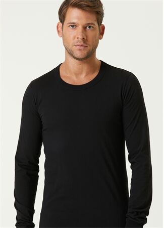 Rick Owens Erkek Siyah Uzun Kollu T-shirt S EU
