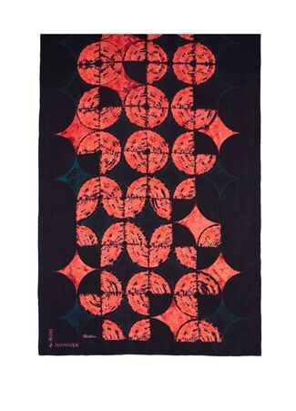 Imannoor Kadın Semazen Siyah Kırmızı Desenli İpek Şal EU Imannoor Kadın Semazen Siyah Kırmızı Desenli İpek Şal EU