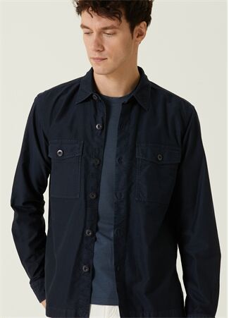 Tom Ford Erkek Lacivert Polo Yaka Gömlek 4 IT