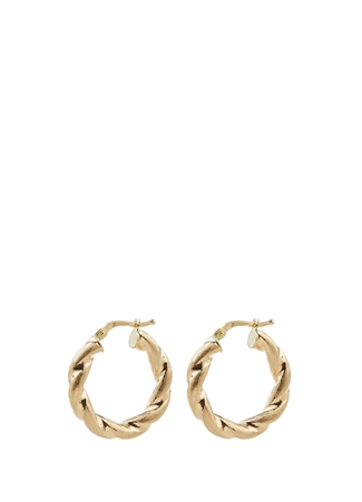 Collection Kadın Burgu Dokulu Halka Formlu Altın Rengi Küpe EU Collection Kadın Burgu Dokulu Halka Formlu Altın Rengi Küpe EU