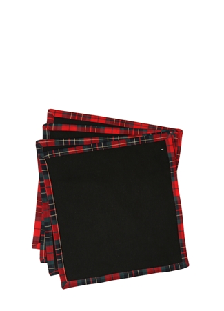 Poetique Vienna Kenarları Ekose Biyeli 4lü Peçete Seti Çok Renkli