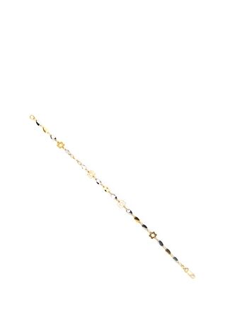 Collection Kadın Çiçek Detaylı Altın Rengi Bileklik EU