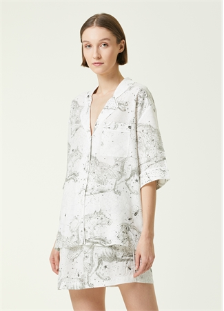 Allsaints Kadın Esma Astraeus Ekru Pijama Set Beyaz S EU