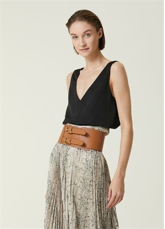 Beymen Collection Kadın Siyah V Yaka Saten Bluz 34