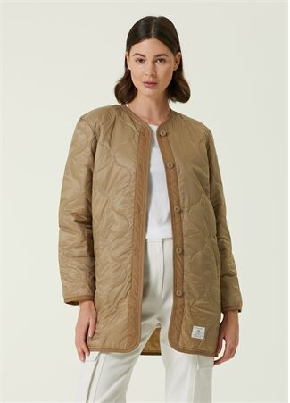 Alpha Industries Kadın Bej Kapitoneli Mont XS EU