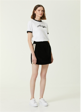 Academia Kadın Siyah Şeritli Mini Kadife Etek S EU Academia Kadın Siyah Şeritli Mini Kadife Etek S EU