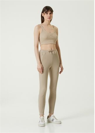 Bassigue Kadın Haki Dar Paça Eşofman Altı S EU