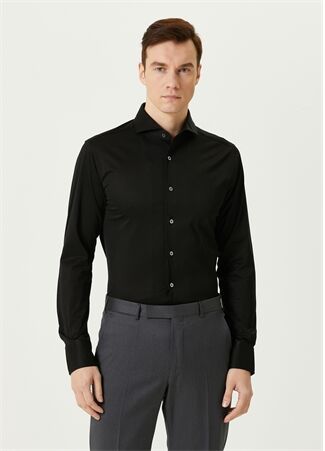 Canali Erkek Siyah Gömlek M EU