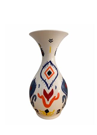 Eye Sicilia Puglia Colorblocked Desenli Seramik Vazo Çok Renkli Eye Sicilia Puglia Colorblocked Desenli Seramik Vazo Çok Renkli